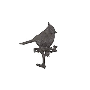 Handcrafted Nautical Decor Cast Iron Baltimore Oriole Sitting on a Tree Branch Decorative Metal Wall Hook