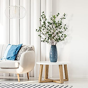 Sggvecsy 43’’ 4Pcs Artificial Ficus Branches Faux Leaf Spray Green Eucalytus Branches Artificial Greenery Stems Fake Ficus Twig Plants for Home Office Wedding Vase Filler Shop Decoration