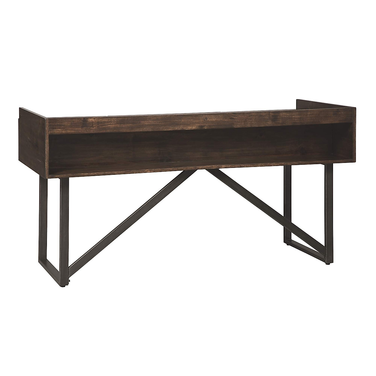 Signature Design by Ashley Starmore Urban Industrial 63" Home Office Desk with Open Storage Cubby, Brown