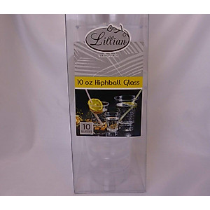 Kingzak Clear Plastic Highball Glasses - 10oz | 10 Disposable Wine Glasses & Cocktail Glasses, Great to use as Tossware Wine Glasses, Disposable Cups, Party & Kitchen Essentials