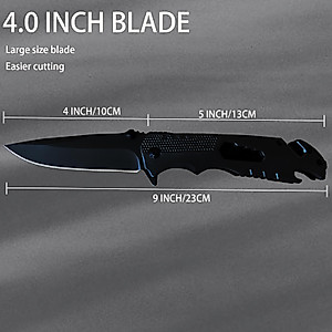 Foxwrta Pocket knife,Knives for Men Tactical with 7Cr17 Stainless Steel 3.95” Blade,EDC Pocket Knives with Clip for Camping,Fishing,Hunting,Survival and Outdoor Activities-Good for Mens Gift