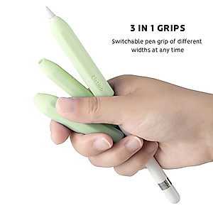 3 Sizes Silicone Grip Holder Protective Skin Sleeve Cover Case Accessories,Compatible with Apple Pencil 1st / 2nd Gen, for iPad Pro 9.7"/10.5"/11" /12.9",Mint Green (S, M, L)