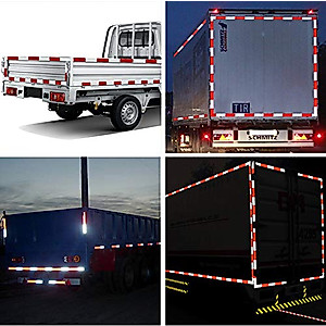 DIRZA Reflective Safety Tape 2 Inch x 151 Feet DOT-C2 Waterproof Red/White Adhesive Conspicuity Reflective Tape for Trailers,Cars,Vehicles,Boats,Signs,Warning