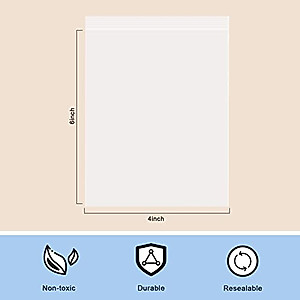 joybest 500 Count - 4 x 6 Inch Reclosable Clear Plastic Zip Poly Bags, Resealable Lock Seal Zipper Bags for Photos, Prints, Crafts, Storage & Packaging