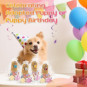 Ecation Dog Paw Party Favors Set Include Dog Keychain Organza Bags Thank You Kraft Tags Puppy Party Decorations for Birthday Party Decorations Reward Supplies(148 Pcs)