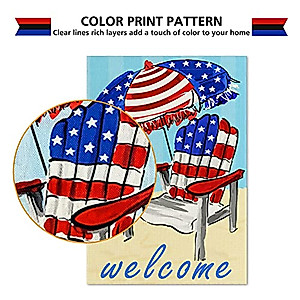 WORGATE Garden Flags for Independence Day, Small Yard Flag for Holiday Outdoor Decorations, Summer Yard Banners for Outside, Funny, Welcome, Double Sided,12 X 18 Inch (Welcome)