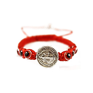 Red String San Benito Multi-Evil Eye Adjustable Protection Prosperity Good Luck Bracelet Pulsera De San Benito Con Ojitos Proteccion Prosperidad Y Buena Suerte