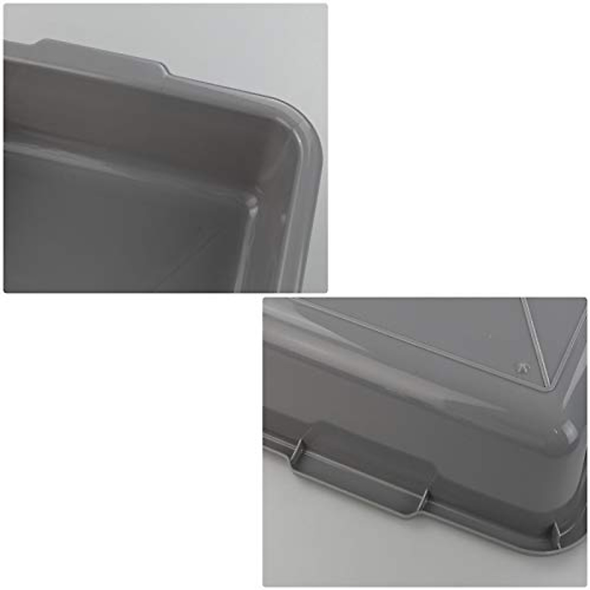 Jandson Gray Commercial Bus Tubs, 4 Pack Small Dish Pan Basin Plastic (8 L)