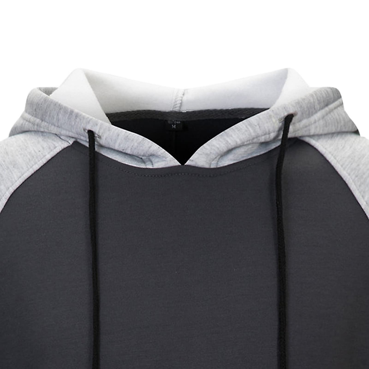Maiyifu-GJ Men's Fleece Color Block Pullover Hoodies Slim Fit Drawstring Hooded Sweatshirt Casual Long Sleeve Gym Hoodie (Dark Grey,XX-Large)