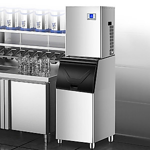 LoJok Commercial Ice Maker Machine 344LBS/24H, Ice Maker with 24H Smart Appointment Scheldluing Ice Making, Industrial Ice Machine with 165LBS Large Storage Bin, Ice Ready in 15 mins