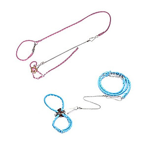 Harikaji Hamster Harness,Adjustable Harness Vest Leash Hamster Chest Straps with a Small Bell Rat Mouse Squirrel Sugar Glider Small Animal (Blue)