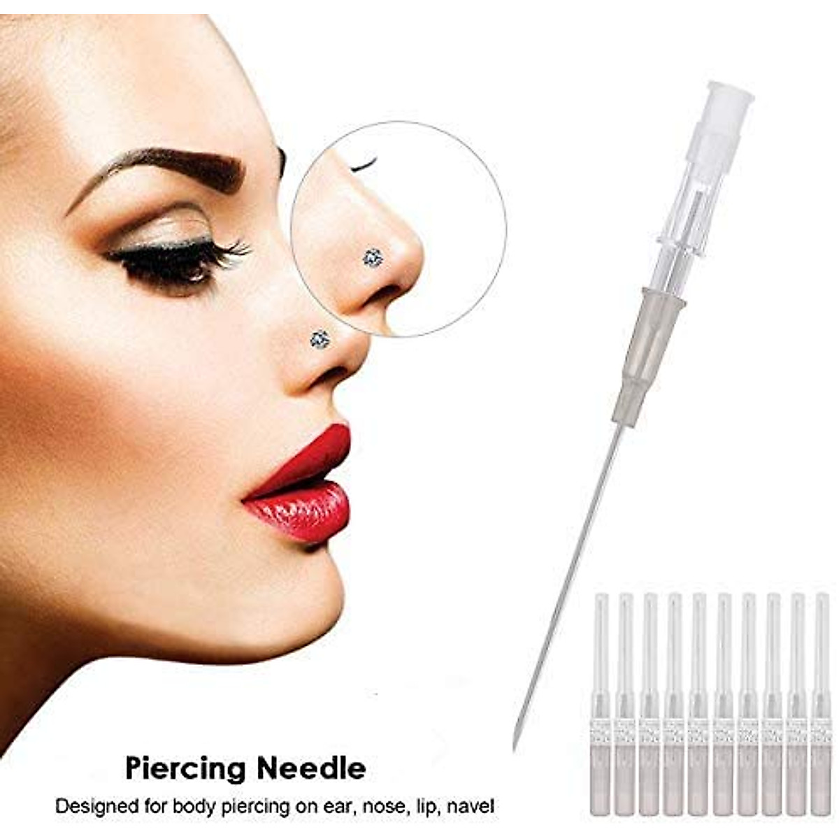 SUMPIGGER Catheter Piercing Needles 10Pcs 24 Gauge Ear Nose Piercing Needles IV Catheter Needles for Piercing Cleaned Body Tattoo Tools Piercing Kit Piercing Supplies