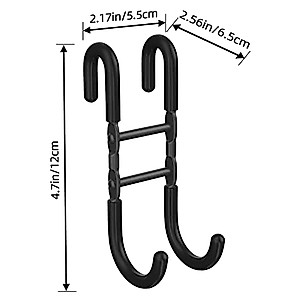 3 Pack Over Shower Door Hooks,Black Towel Hooks for Bathroom Frameless Glass Shower Door and Kitchen,for Bathing Suits,Robe,Towel,Squeegee,Loofah