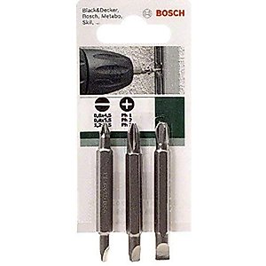 Bosch 2609255959 Double Ended 60mm Screwdriver Bit Set with Standard Quality (3 Pieces)