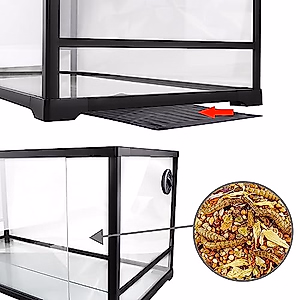 AIICIOO Reptile Glass Tank - 24 x 18 x 18 Inches Knock Down Full View Natural Terrarium for Chameleon Gecko Corn Snake Iguana & Lizard Aquarium