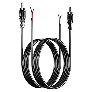 BERLAT RCA to Speaker Wire Adapter, Speaker Bare Wire Cables to RCA Plugs Adapter Repair Speaker Cord for Speakers Amplifier Audio Video AV Receivers （2 Pack 20AWG 6.6 ft）