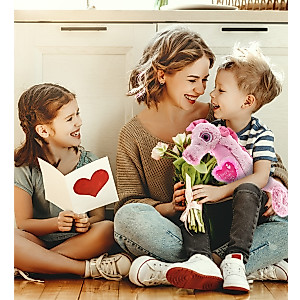 DolliBu Happy Mother's Day Super Soft Plush Pink Seahorse Doll Figure - Cute Stuffed Animal with Pink Heart Message for Best Mommy, Grandma, Wife, Daughter - 15" Inches