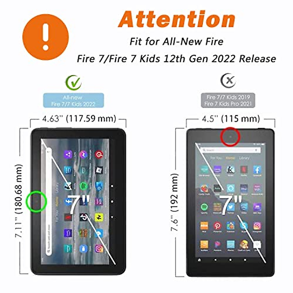 [3 Pack] All-new Fire 7 2022 / Fire 7 Kids Tablet Screen Protector (12th Generation/2022 Release),9H Hardness HD Clear Anti Fingerprint Tempered Glass