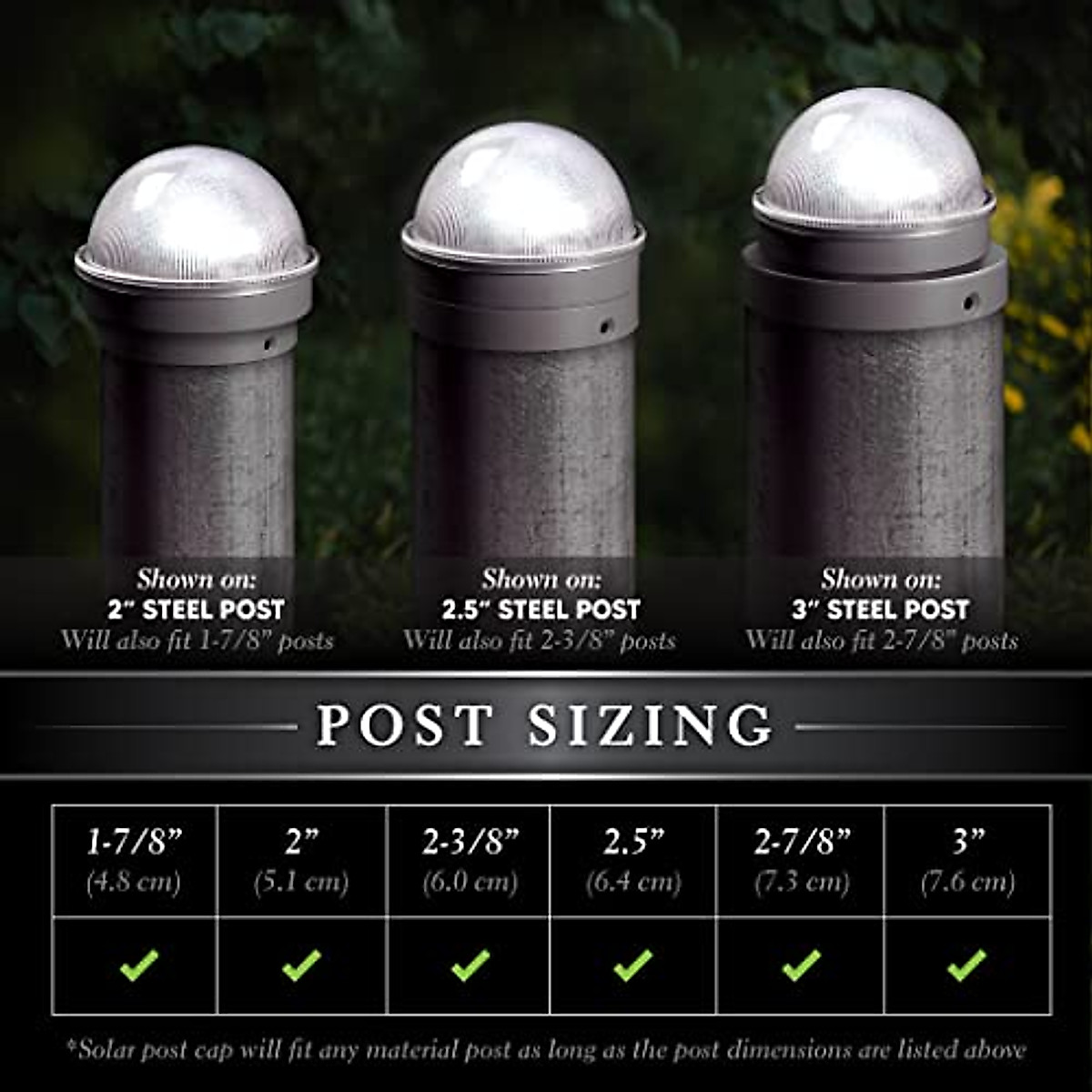 Classy Caps CH2233S Solar Post Cap for Chain Link Fence Post, Silver