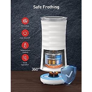 Paris Rhône Milk Frother, 4-in-1 Milk Frother and Steamer, ErgonomicStylish Design, Hot & Cold Milk Steamer with Temperature Control, Auto Shut-Off Frother for Coffee, Latte, Cappuccino, Macchiato