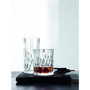Nachtmann Shu Fa series Whiskey Tumbler Set of 4, Clear Crystal Glass, 4-Inch, Tumbler for Scotch, Cocktail, Liquor, or Bourbon, 11-Ounce, dishwasher safe