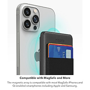 mophie Snap+ Juice Pack Mini w/Wallet - Wireless Portable Magnetic Charger with 5000 mAh Internal Battery, Compatible with MagSafe & Qi-Enabled Smartphones, Works with Apple, Samsung, and Google