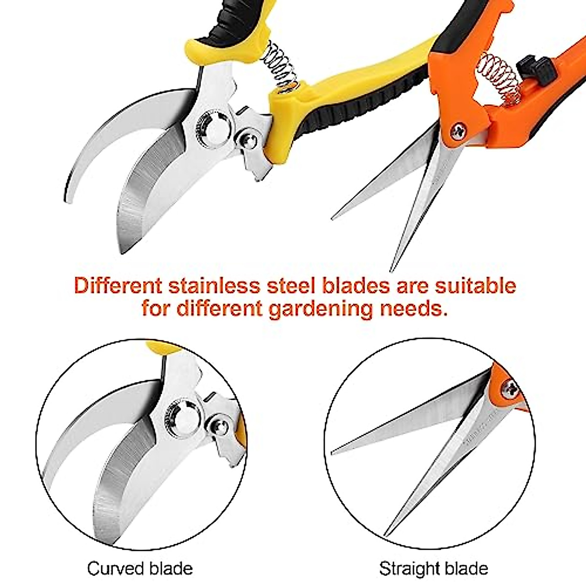 2 Pack Pruning Shears, Garden Shears, Stainless Steel Pruning Shears for Gardening, Garden Clippers, Gardening Tools Scissors with Soft Grip Handle