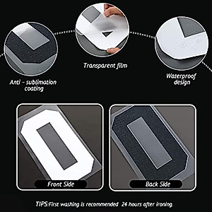 22 Pieces Iron on Numbers T Shirt Heat Transfer Numbers 0 to 9 Jersey Numbers Soft Iron on Numbers for Team Uniform Sports T Shirt Football Basketball Baseball (White,8 Inch)