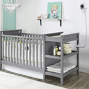 iTODOS Gooseneck Baby Monitor Holder Compatible with HelloBaby HB65/HB66/HB248,ANMEATE SM935E Baby Monitor Camera,27inch Length Stable and Durable Flexible Arm - White