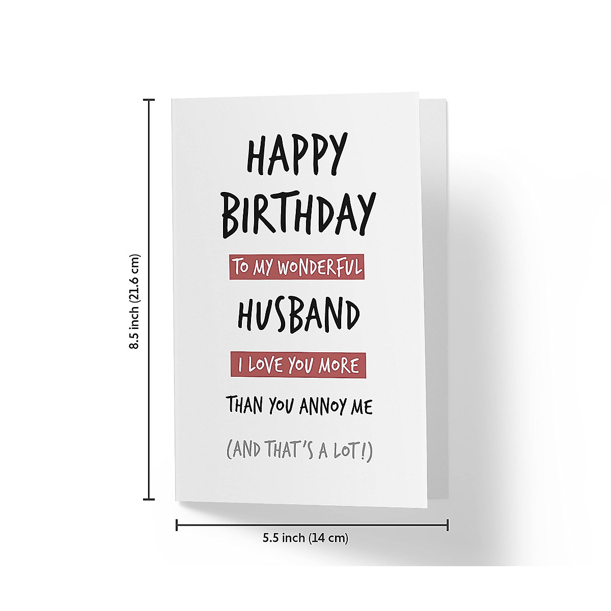 Funny Birthday Card for Husband, Large 5.5 x 8.5 Happy Birthday Card for Him, Husband Birthday Card from Wife, Karto More Than Husband