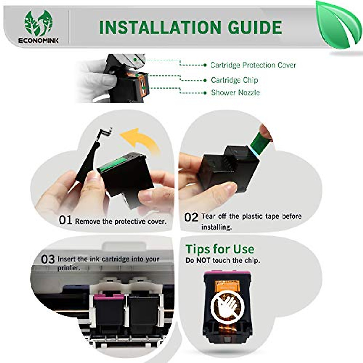 Economink Remanufactured Ink Cartridge Replacement for HP 61XL 61 XL Black Used in Envy 4500 4502 5530 DeskJet 2512 1512 2542 2540 2544 3000 3052a 1055 3051a 2548 OfficeJet 4630 Printer (1-Pack)