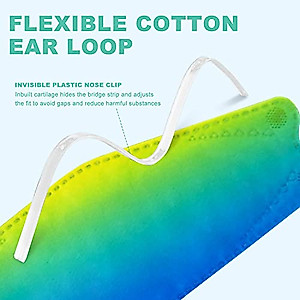LUCIFER Comfortable Face Mask 4 Layer made for Adults Multicolor, 50PCS 4 Layers Individual Packs Disposable Face Mask with Ear Loops