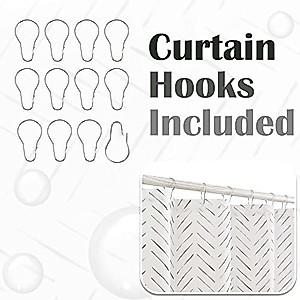 jinchan Black and White Shower Curtain Herringbone Fabric Shower Curtain Zig Zag Inky Chevron Farmhouse Shower Curtain Zigzag Modern Shower Curtain for Bathroom Waterproof Hooks Included 70x72 inches