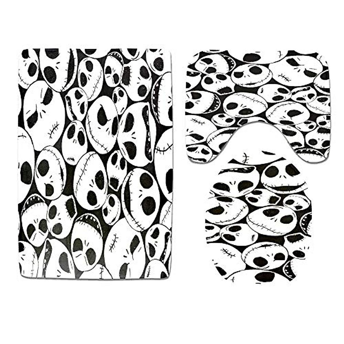 4PCS/Set Halloween Shower Curtain, Christmas Bathroom Set, Waterproof Shower Curtain Sets with Non-Slip Rugs, Toilet Lid Cover and Bath Mat, Durable Shower Curtain with 12 Hooks