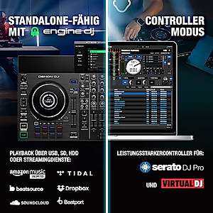 Denon DJ SC LIVE 4 - Standalone DJ Controller, 4-Channel Mixer, Amazon Music Unlimited Streaming, Wi-Fi, Speakers, Serato DJ & Virtual DJ Compatible