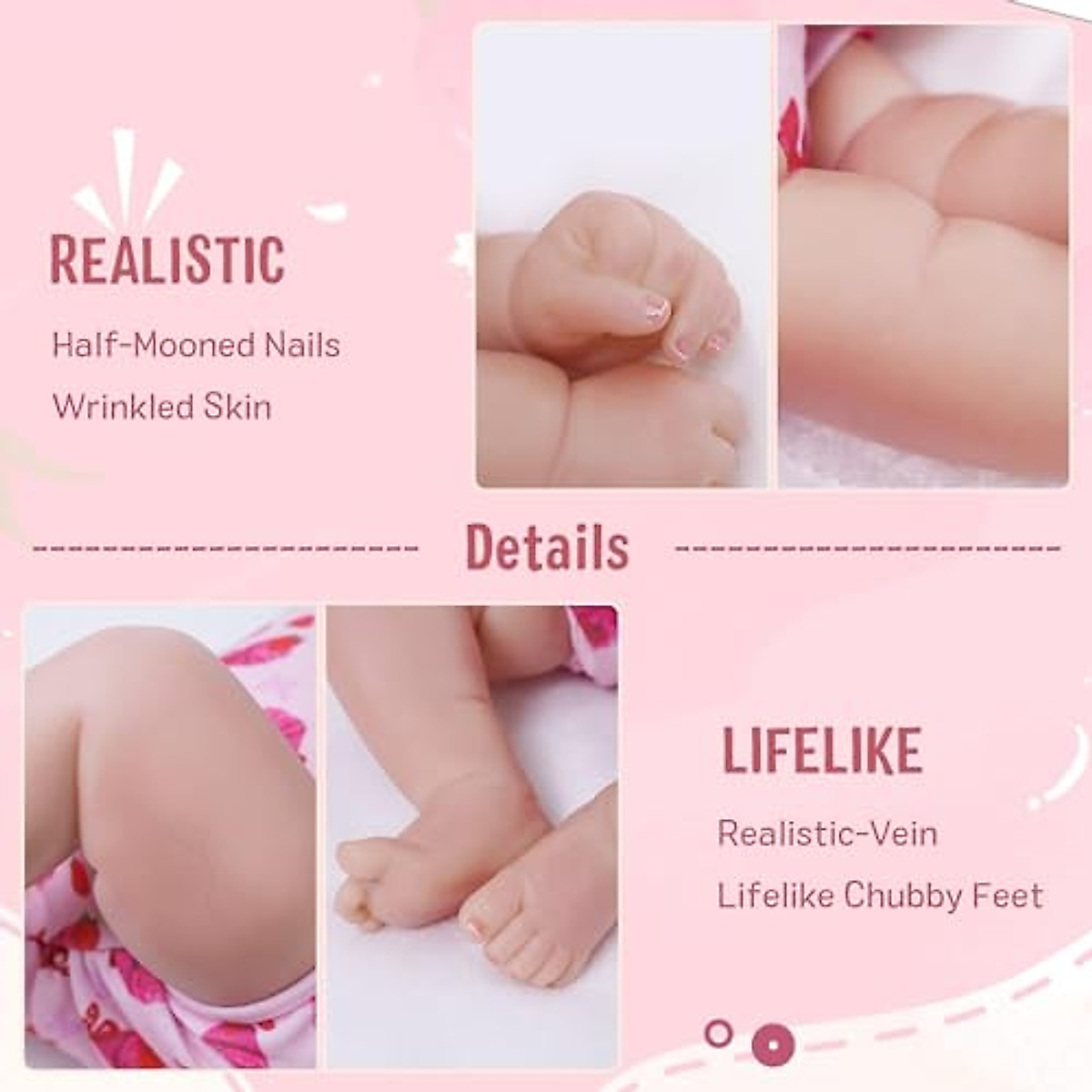 JIZHI Lifelike Reborn Baby Dolls - 20Inch-Real Baby Feeling Realistic-Newborn Baby Dolls Adorable Smiling Real Life Baby Dolls with Gift Box for Kids Age 3+