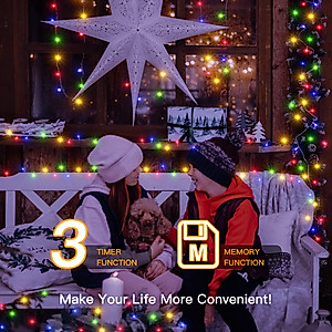 Ollny Outdoor String Lights Waterproof, 400LED 132ft Multicolor Fairy Lights with Remote 8 Modes Timer, 29V Plug-in String Lights for Bedroom Indoor Outside Party Christmas Decorations