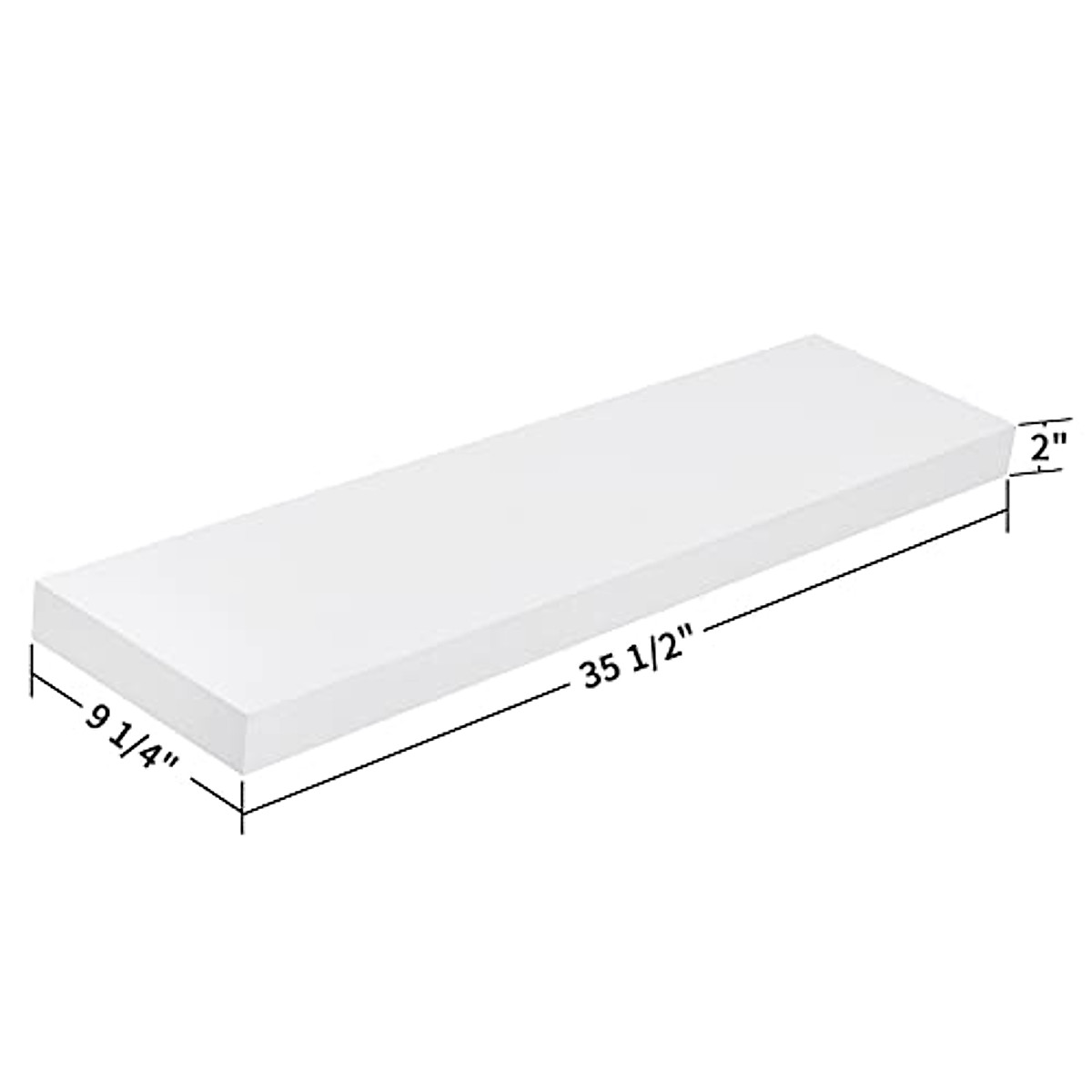 WELLAND 36 inch White Mission Floating Shelves for Wall, Bathroom Wall Mount Shelves, Wood Modern Display Shelves, Book Shelves,for Bedroom,Living Room and Kitchen