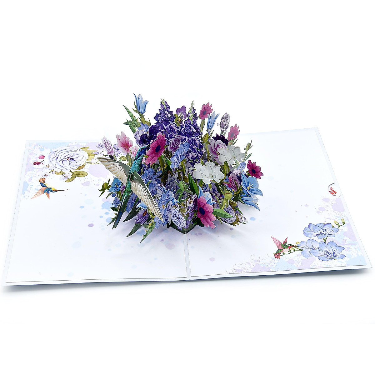 Floral Symphony: A Hummingbird Pop-Up Greeting Card, Birthday Card, Mothers Day Card, All Occasions