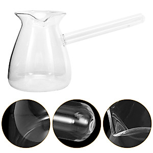 Amosfun Espresso Cups Espresso Steaming Pitcher Coffee Milk Frothing Cup with Long Handle Milk Creamer Tea Jug Sauce Pitcher Measuring Cup for Coffee Milk Tea Making 350ml