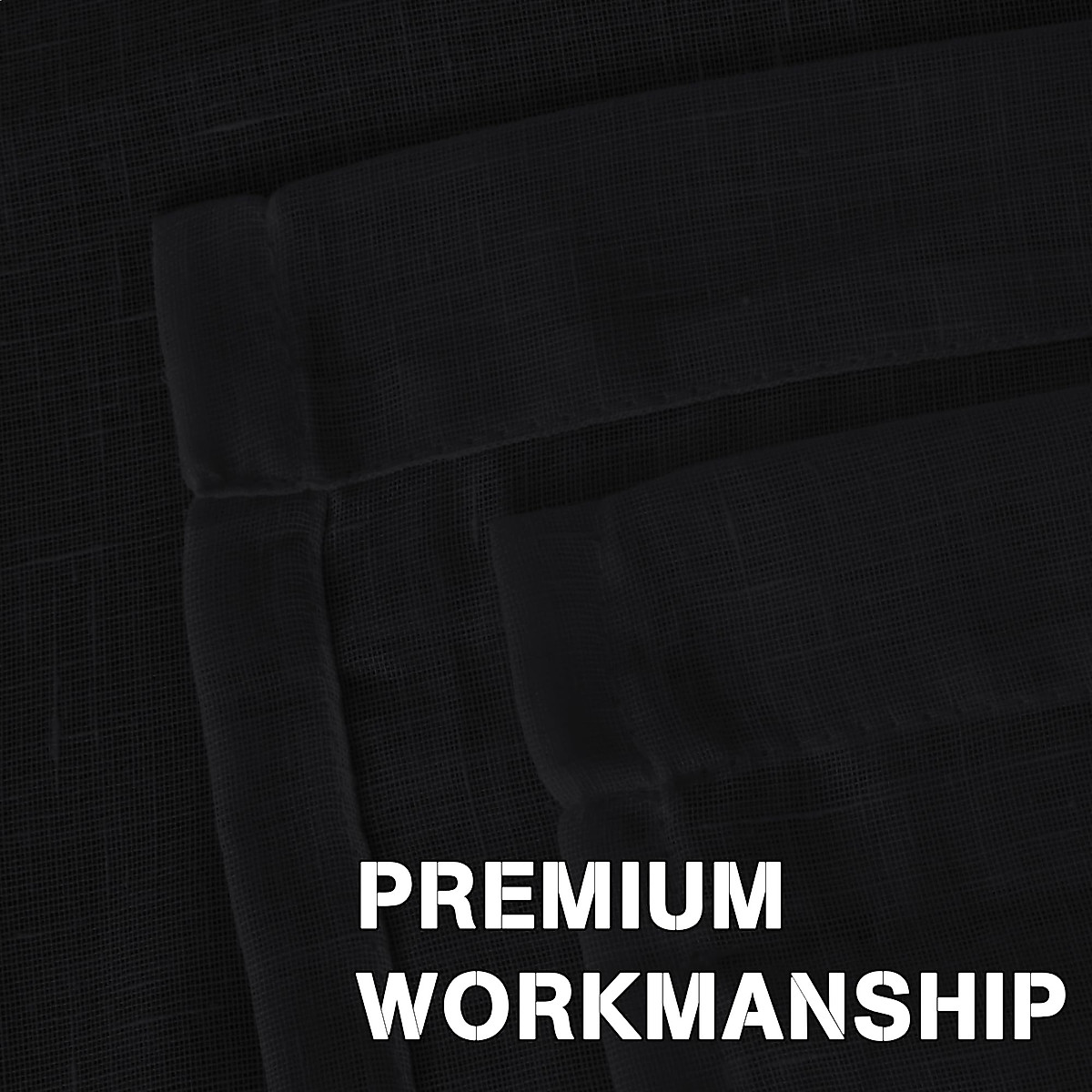 H.VERSAILTEX Linen Curtains Nickel Grommet Natural Linen Semi-Sheer Curtains, Privacy Added Premium Soft Rich Material Linen Curtain Panels for Living Room - 52x84 - Inch - Butter