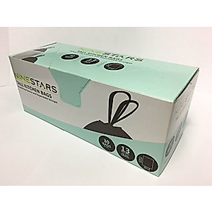 NINESTARS NSTB-13-30 Extra Strong White Trash Bag w/Drawstring Closure, 13 Gal. / 49 L., 30 count, Packaging may vary
