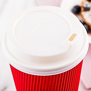 LIDS ONLY: 500-CT Disposable White Lid for Coffee and Tea Cups - Fits 8, 12, 16, 20-OZ Cups: Perfect for Coffee Shops, Juice Shops, and Takeout - Restaurantware
