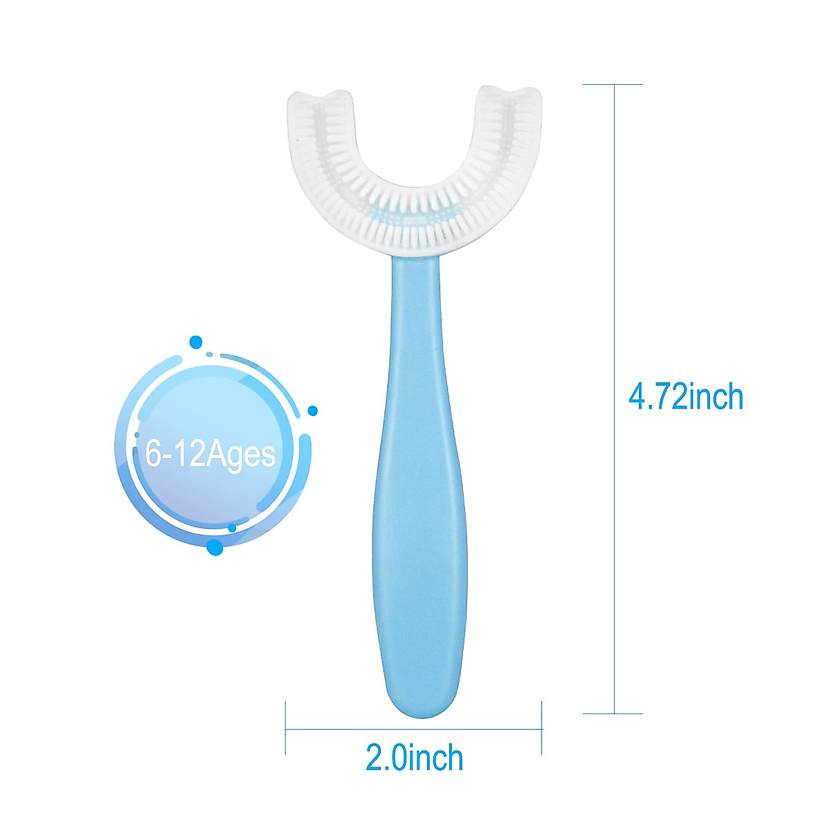 BLUEEZREAL 3Pcs U-Kid-Shaped Toothbrush Kids, for Kids Age 6-12, Children Toothbrush, 360 Degree Toothbrushes U Shape, Gentle Cleaning & Protect Teeth Gums, Multicolor