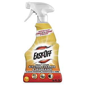 Easy Off Specialty Kitchen Degreaser Cleaner, Clear, Lemon, 16 Fl Oz