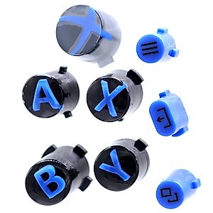 Deal4GO 8-Pack Plastic ABXY Buttons Menu View Share Keys Set Replacement for Xbox Series S & Xbox Series X Controller (Blue), (XSSX-8PB)