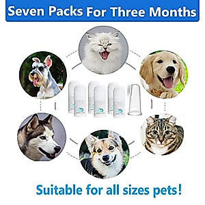 MoiiLavin Pet Toothbrush for Small to Large Dogs Cats,Soft High Grade Finger Toothbrush,Teeth Oral Cleaning,Dental Care, 1 Set for Two Fingers White (6)