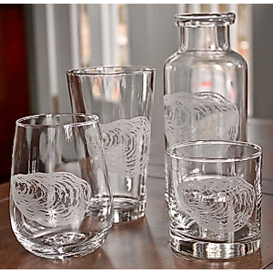 HullSpeed Designs Oyster Engraved Rocks & Whiskey Glasses - set of 2