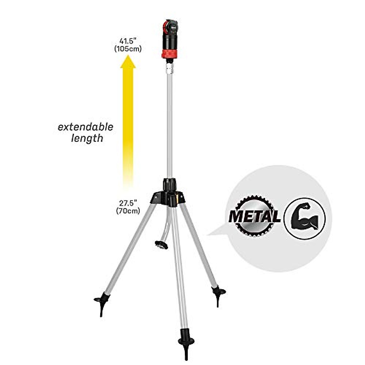 Eden 11530 Multi-Pattern Turbo Gear Drive Metal Tripod Sprinkler Plus Misting System w/Quick Connect Starter Kit, 360 Degree Coverage