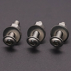 RoyceMart (25 Sets) M6-1.0 x 20mm Flanged Washer Button Head Socket Cap Screws with M6-1.0 Hex Nuts and Extra-Large Flat Washer, Stainless Steel 304 (18-8)